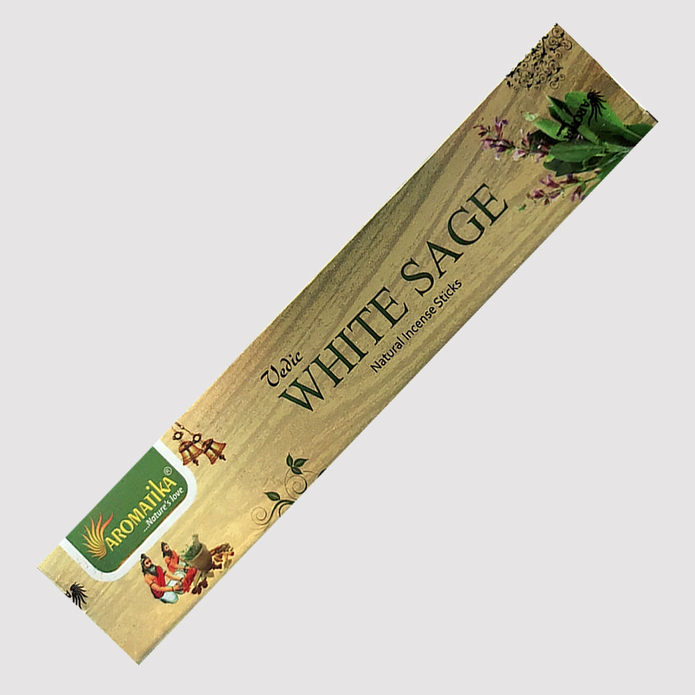 Aromatika Vedic White Sage Incense Sticks 15g – The Witches Sage LLC