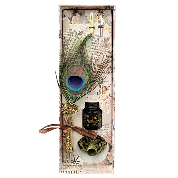 Peacock Feather Quill Dip Pen Set – The Witches Sage LLC