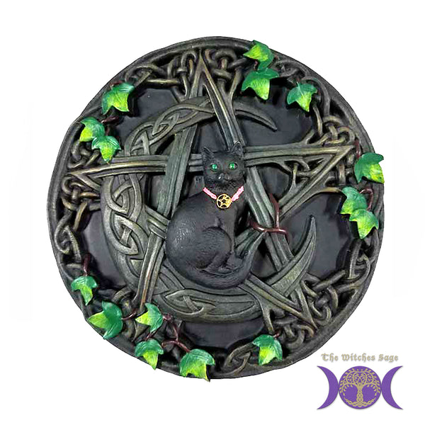 Cat and Pentagram Wall Plaque – The Witches Sage LLC