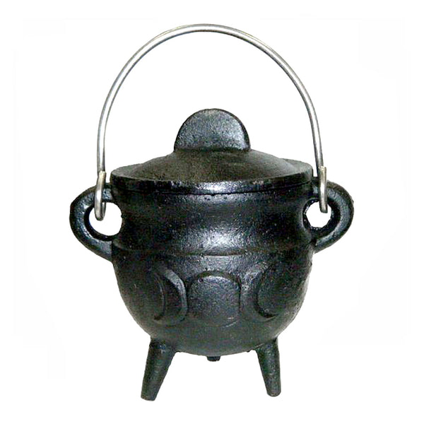 Cast Iron Cauldron - Triple Moon 4.5" – The Witches Sage LLC