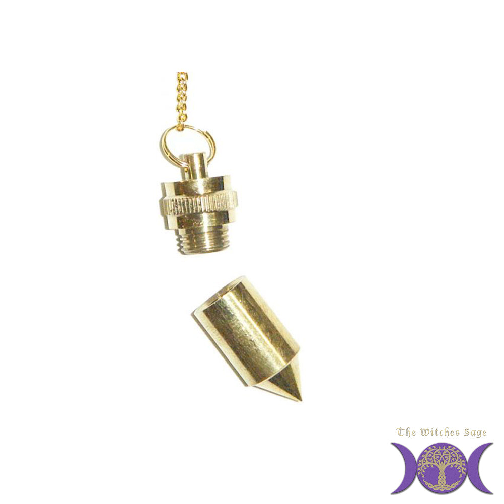 Brass Pendulum with Compartment – The Witches Sage LLC